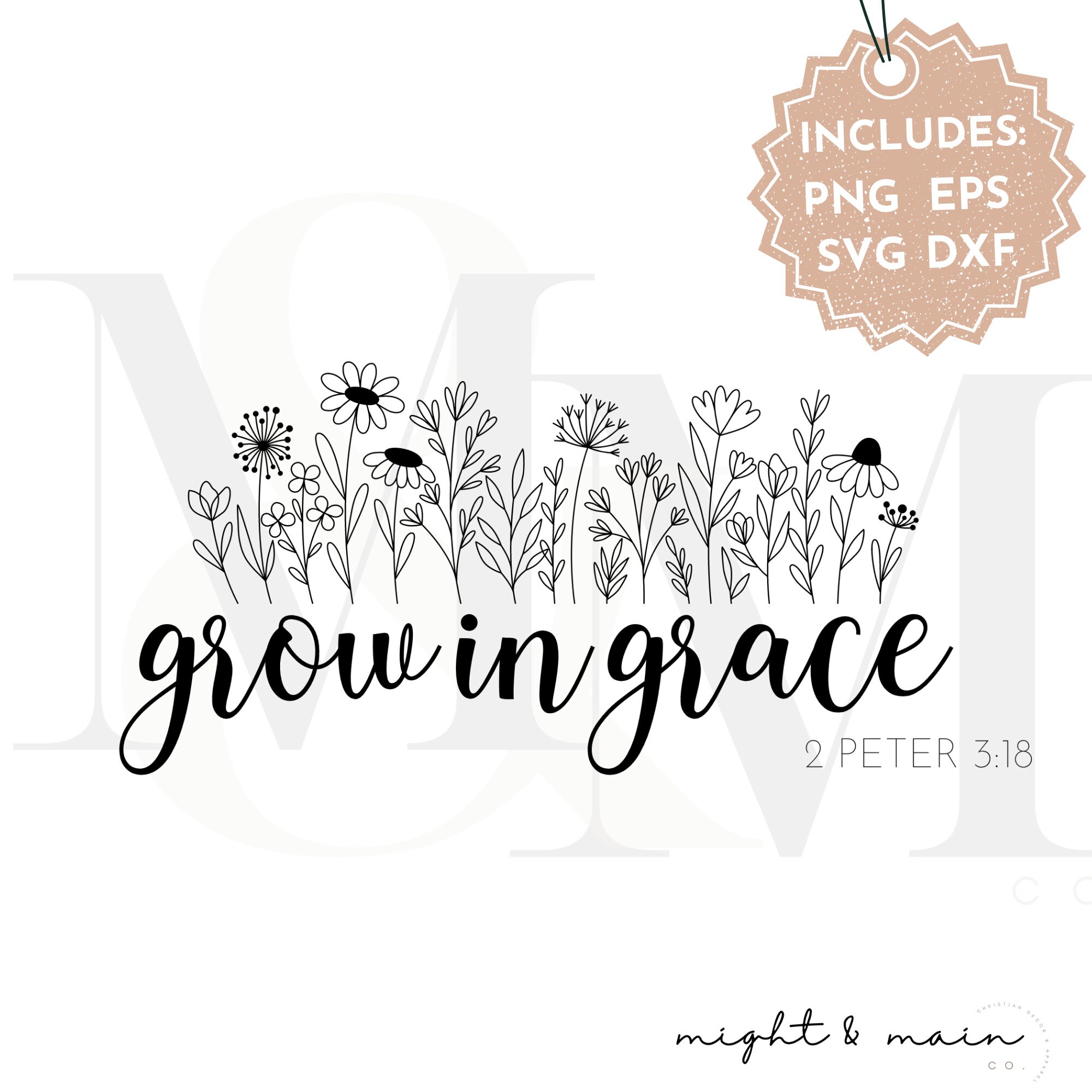 Bible Verse Svg, Grow in Grace Svg, Christian Svg, Christian Quote Svg ...