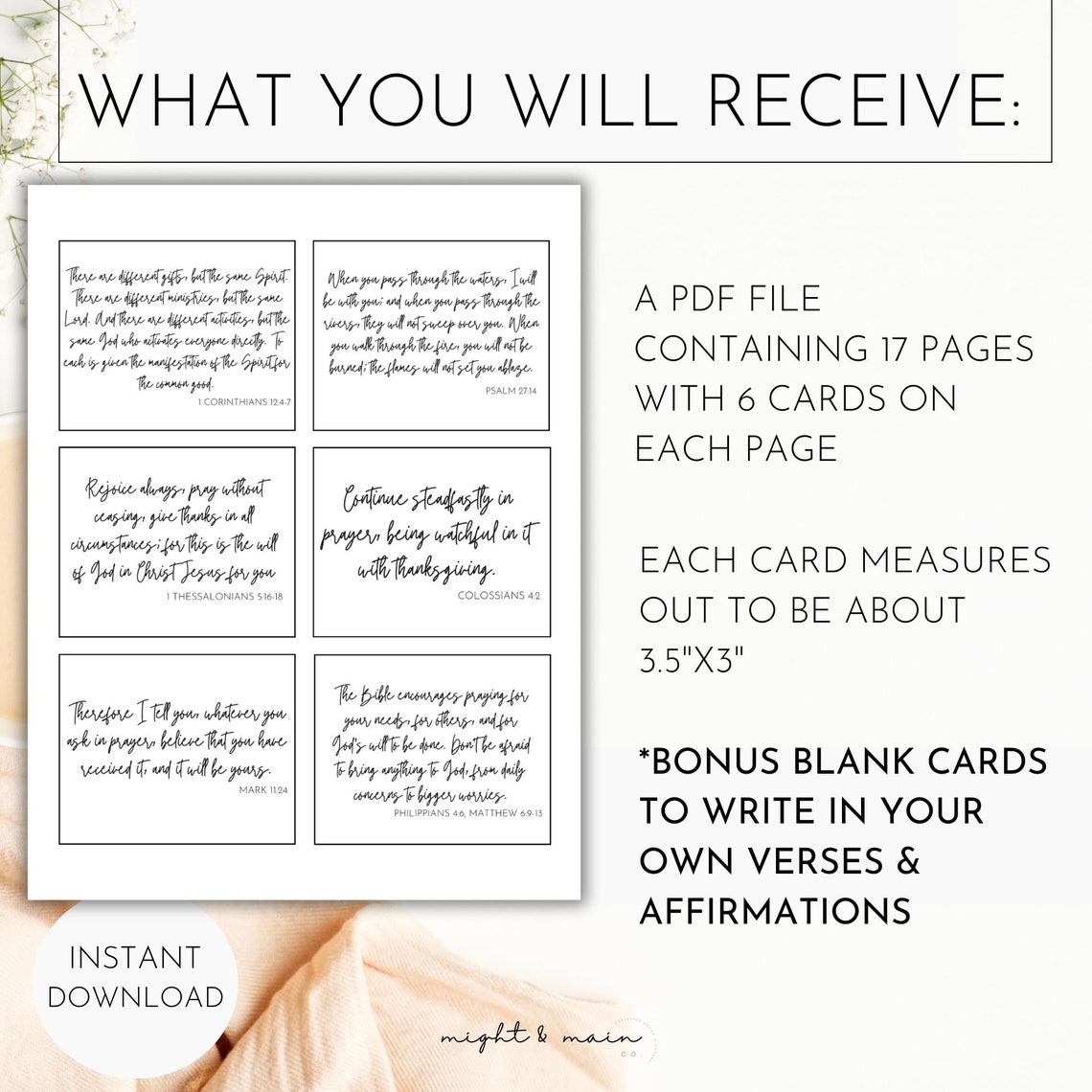 102 Inspirational Bible Verse Cards | Prayer Board Cards | Vision Board ...