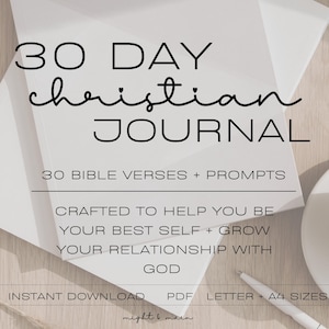 30-day Bible Study Journal With Daily Devotional and Bible Verse ...