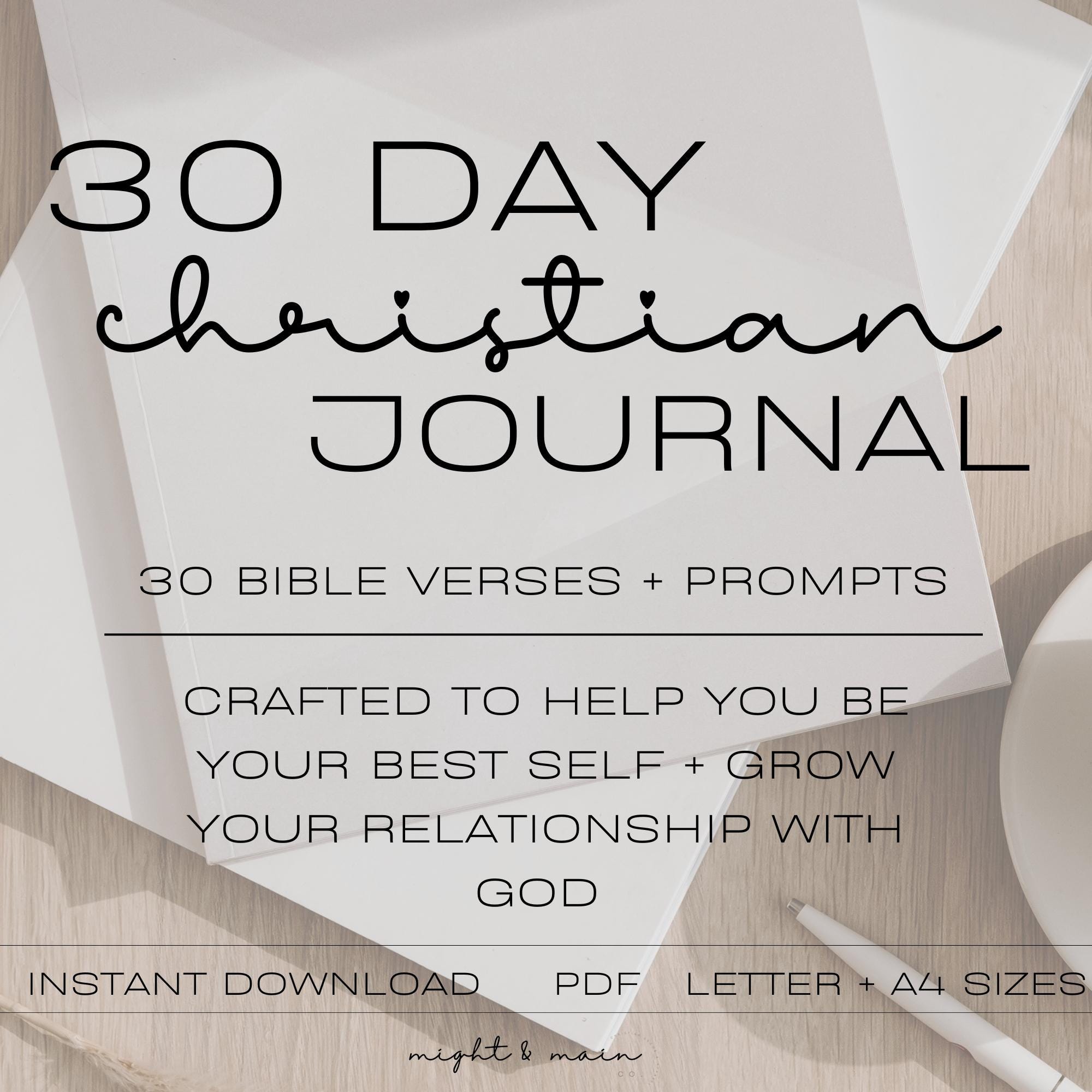 30-day Bible Study Journal With Daily Devotional and Bible Verse ...