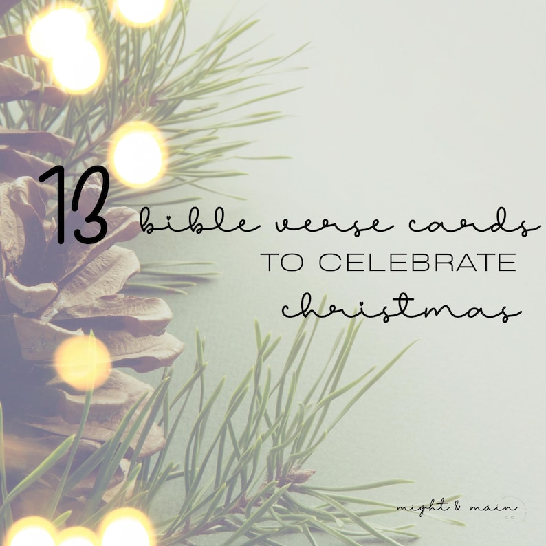 Christmas Bible Verse Cards | Set of 13 Printable Christmas Scripture ...