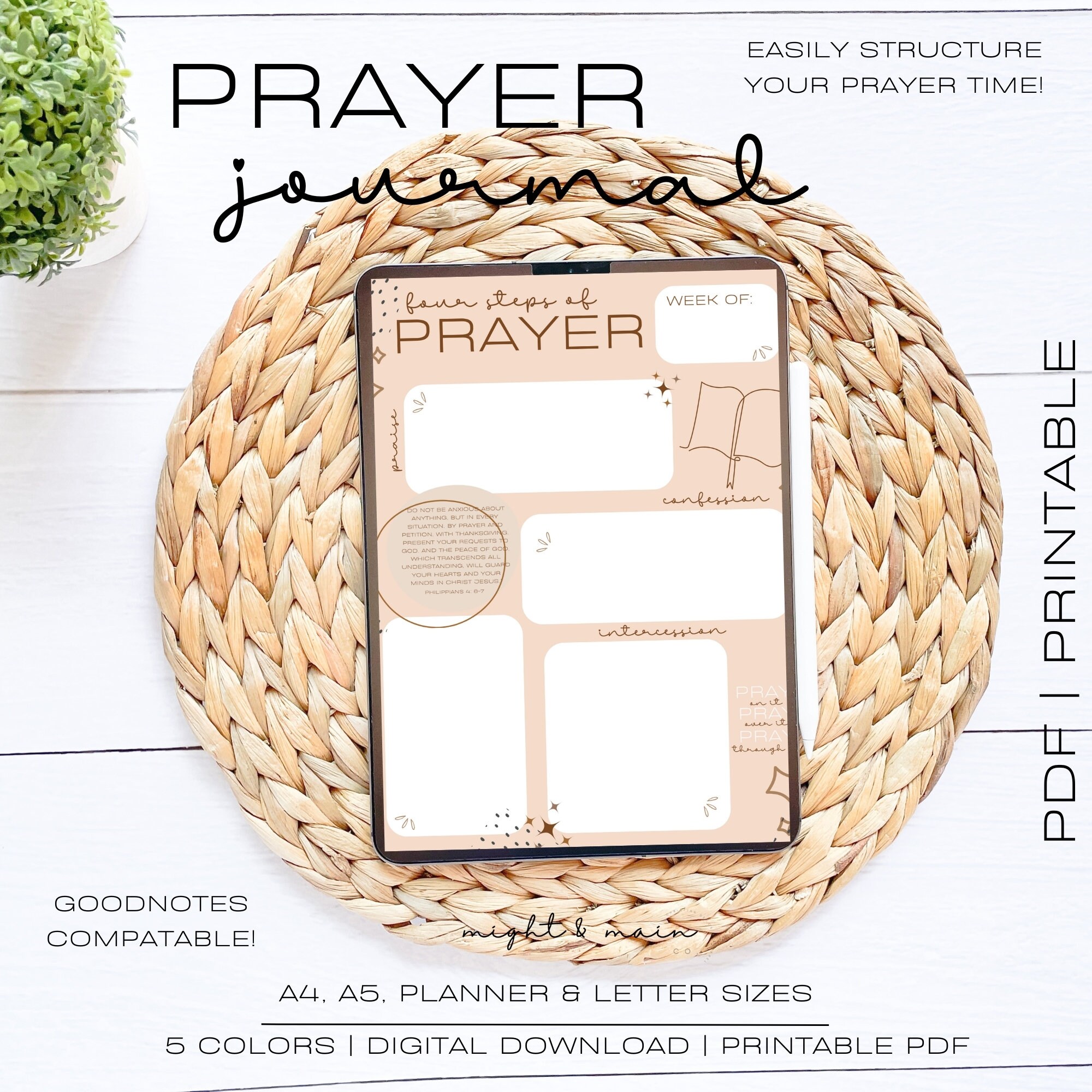 Prayer Journal | Guided Prayer Journal | Digital Prayer Planner ...