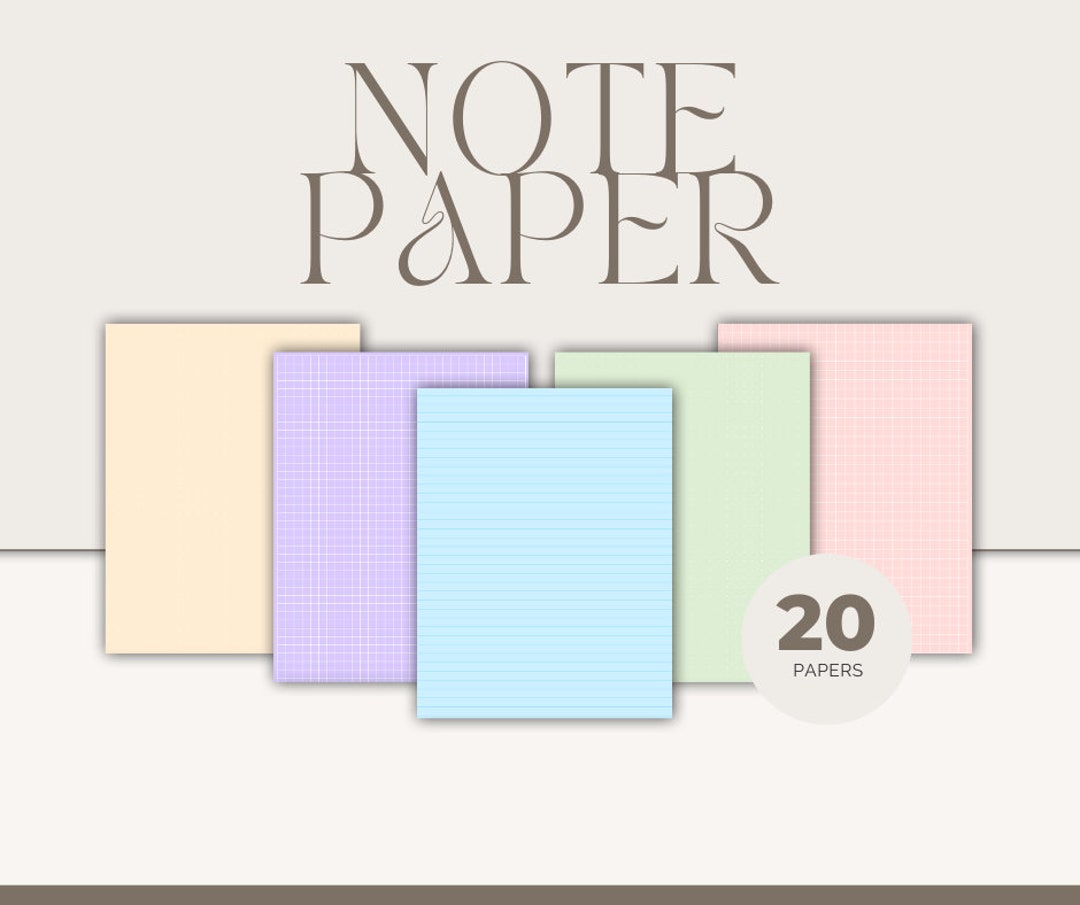 Digital Note Paper, Digital Notes, Note Paper, Digital Paper, Lined ...