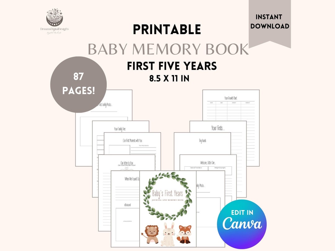 Printable Baby Memory Book,baby Memory Book,printable Baby Book ...