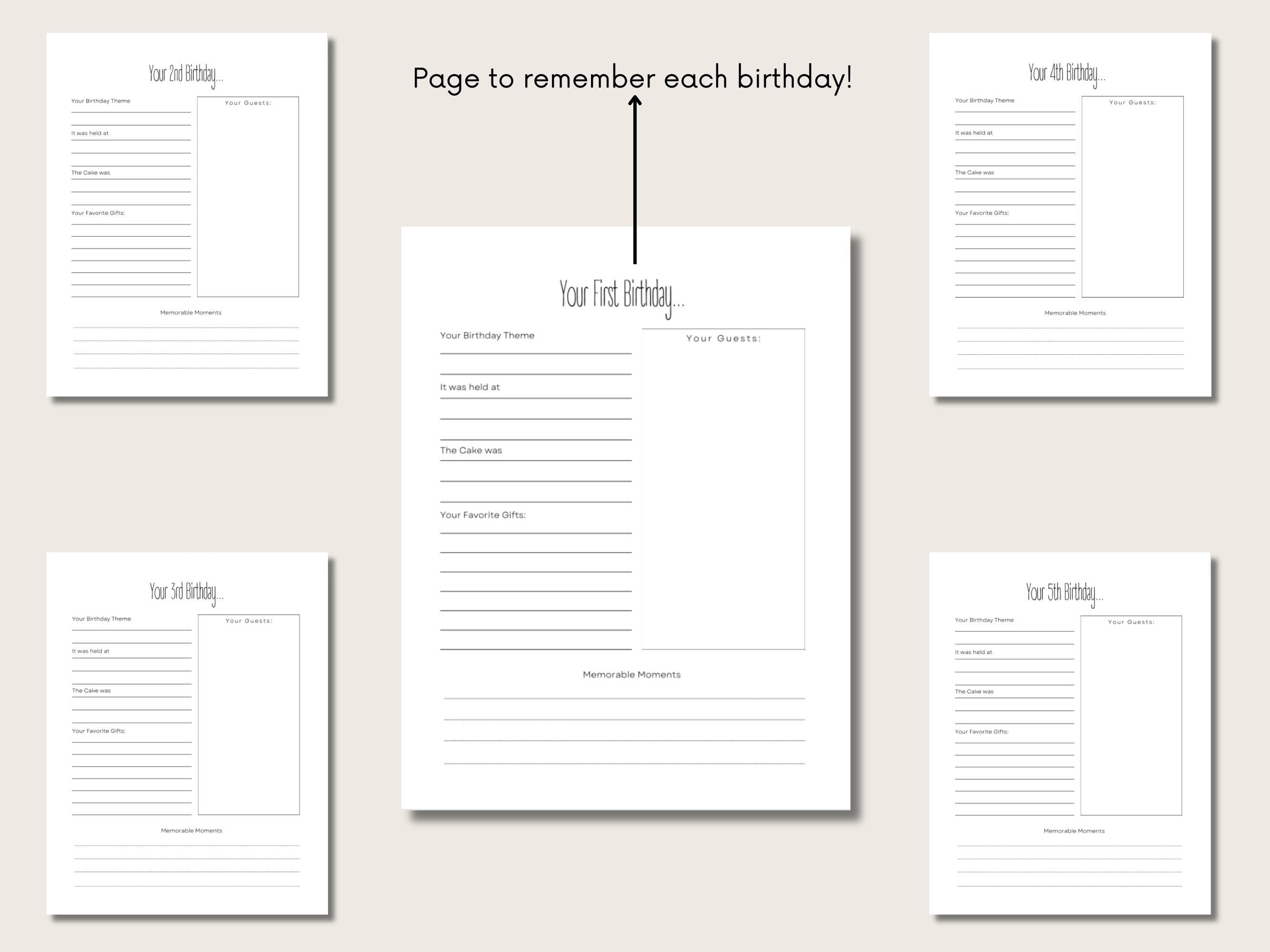 Printable Baby Memory Book,baby Memory Book,printable Baby Book,baby ...