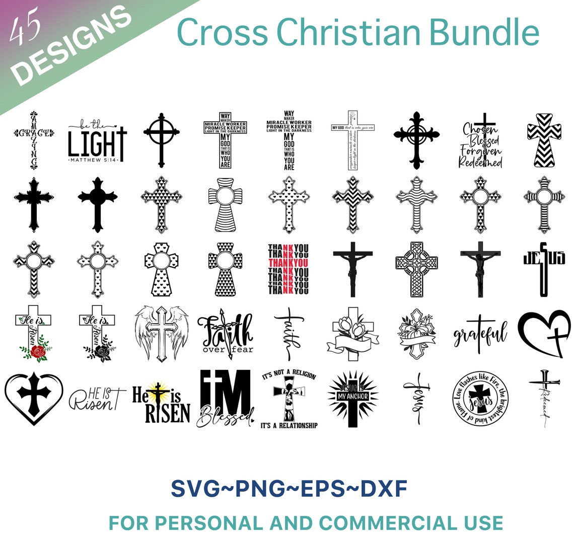 Christian Cross Bundle SVG, Cross Bundle, Waymaker SVG, Bible Verse ...