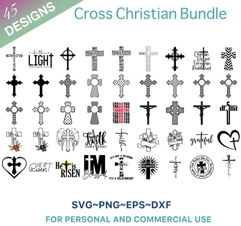 Christian Cross Bundle SVG, Cross Bundle, Waymaker SVG, Bible Verse ...