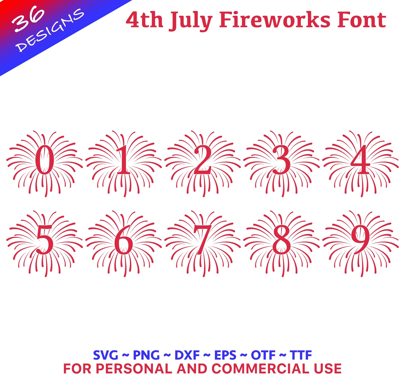 36 Fireworks FONT Svg, Usa Flag Alphabets and Numbers Svg, 4th July ...