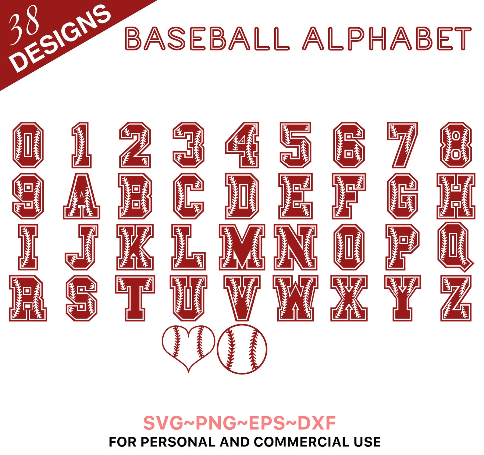 Baseball Font SVG, Baseball Letters SVG, Softball Font SVG, Softball ...