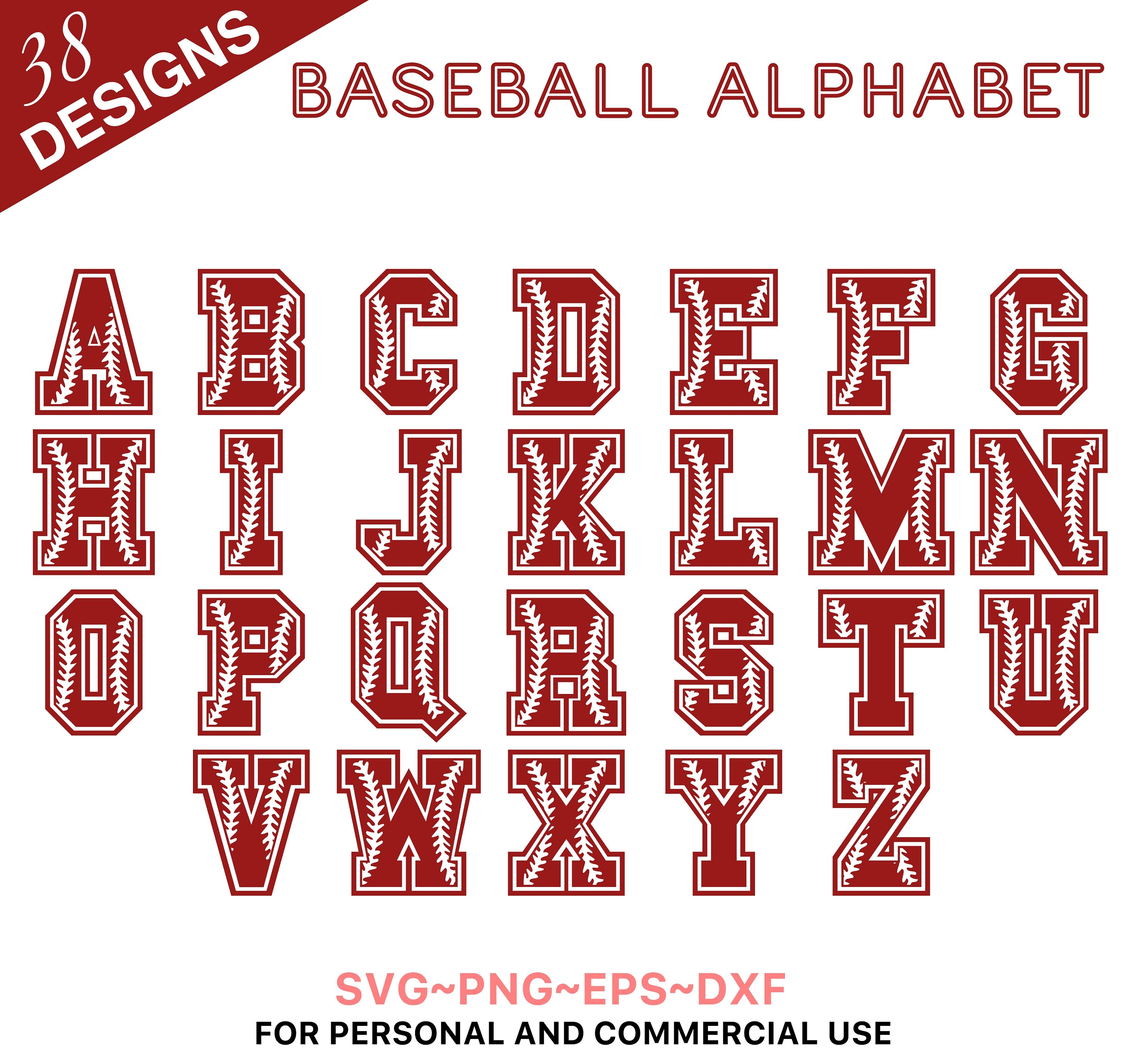 Baseball Font SVG, Baseball Letters SVG, Softball Font SVG, Softball ...