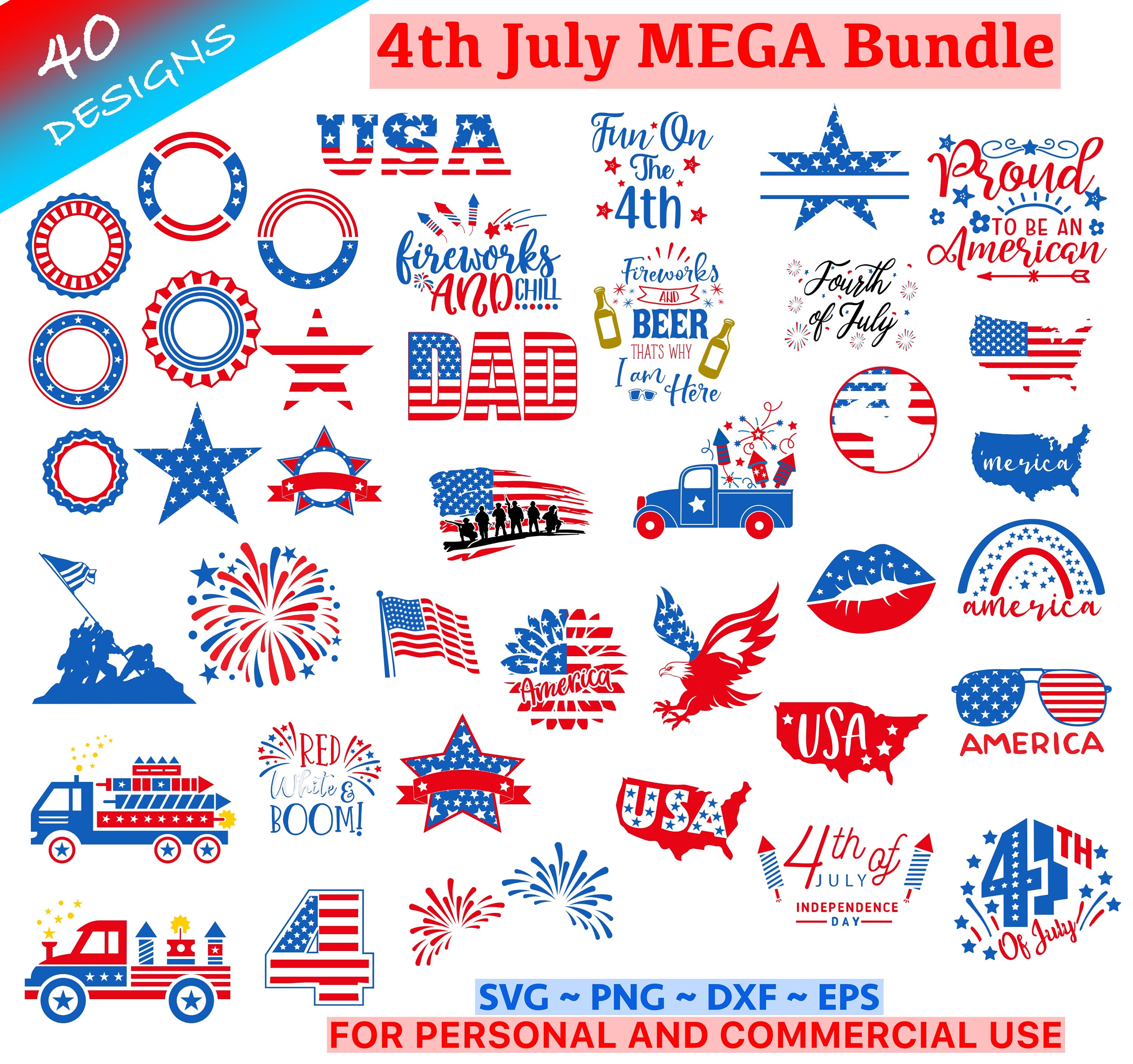 4th of July SVG Bundle, July 4th SVG, Fourth of July Svg, America Svg ...