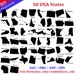50 US States Map Bundle SVG, States Svg, US State Svg, United States ...