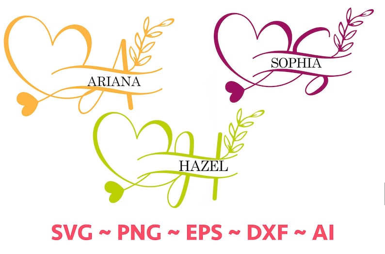 Fancy Split Monogram Alphabet SVG, DXF, PNG, Split Monogram Frame ...