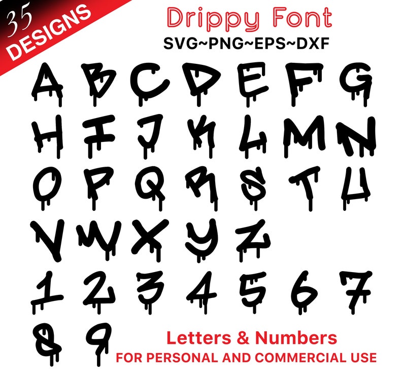 DRIPPING ALPHABET SVG - Drip Letters Svg, Drip Font Svg, Dripping Font ...