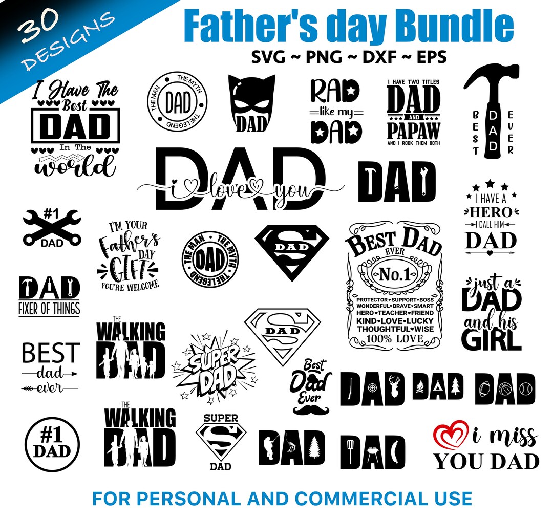 30 Dad Svg Bundle, Fathers Day Svg, Daddy Svg Bundle, Father Svg, Papa ...