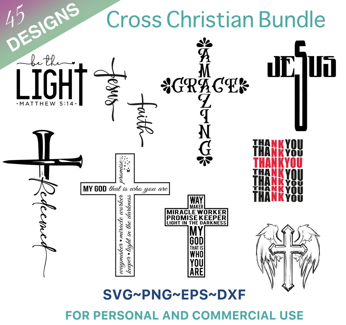 Christian Cross Bundle SVG, Cross Bundle, Waymaker SVG, Bible Verse ...