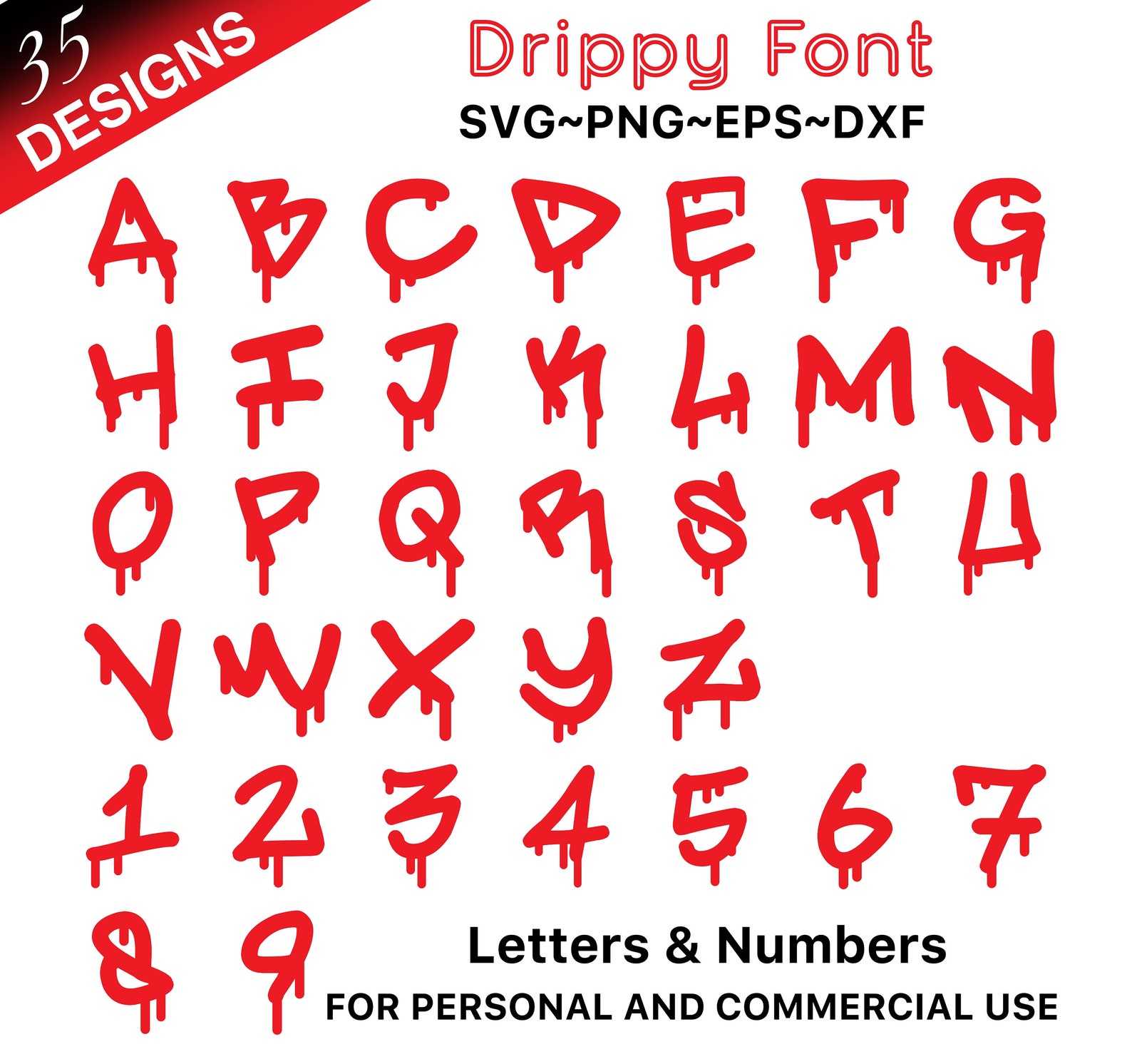 DRIPPING ALPHABET SVG - Drip Letters Svg, Drip Font Svg, Dripping Font ...