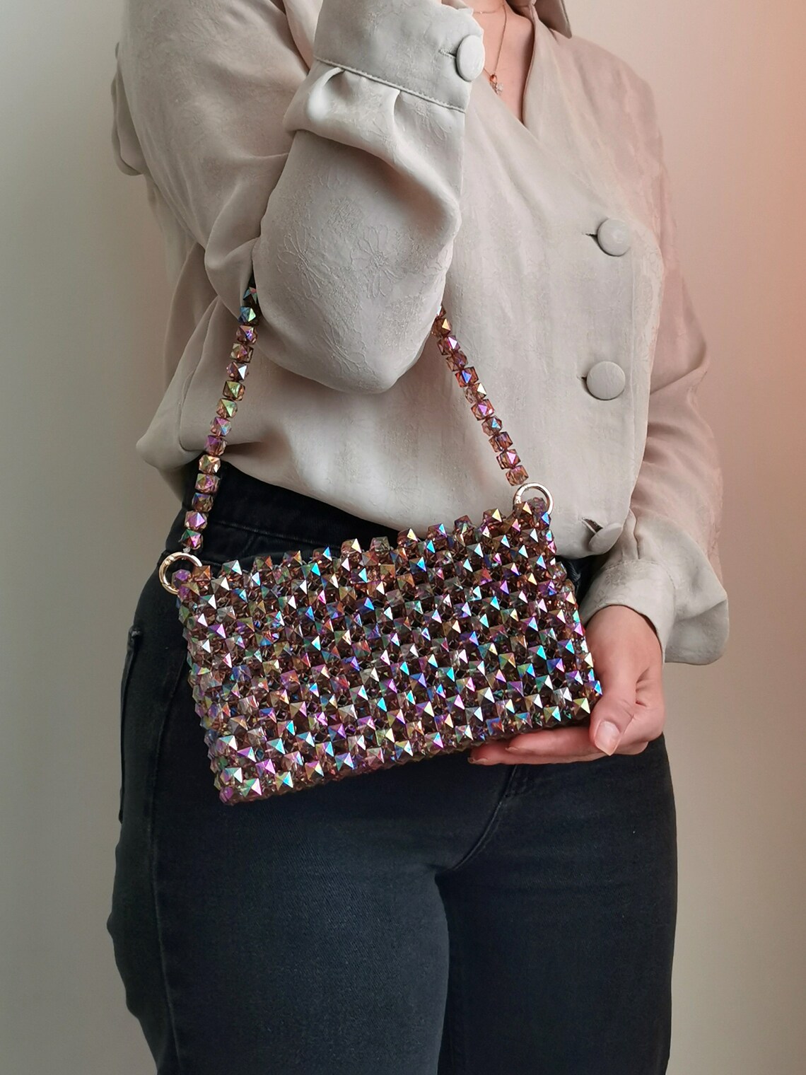 Crystal Galaxy Bead Bag Sparkling Bag, Crystal Purse, Diamond Bag ...