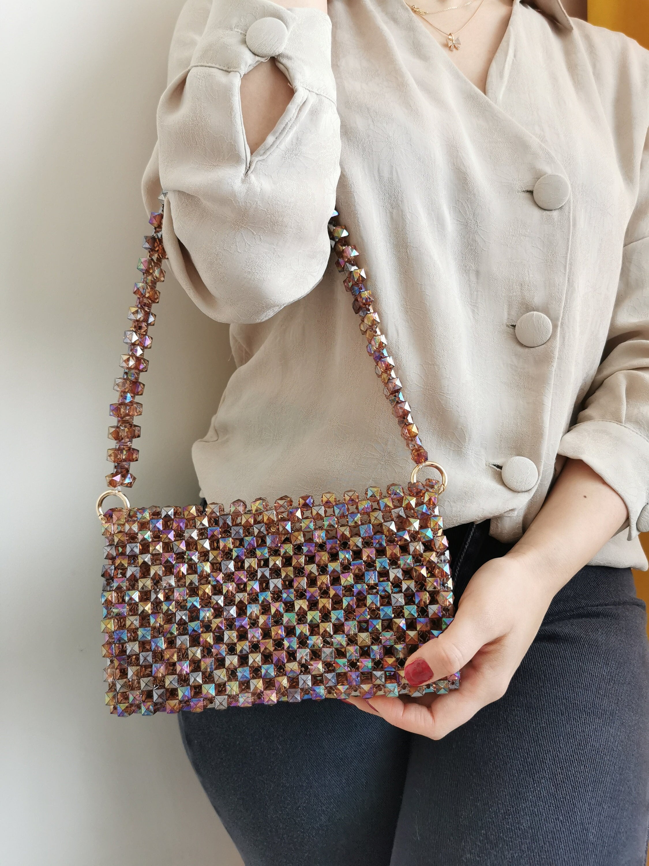 Crystal Galaxy Bead Bag Sparkling Bag, Crystal Purse, Diamond Bag ...