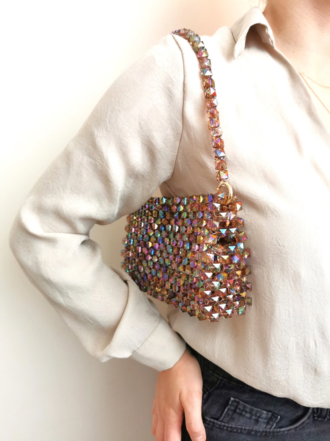 Crystal Galaxy Bead Bag Sparkling Bag, Crystal Purse, Diamond Bag ...