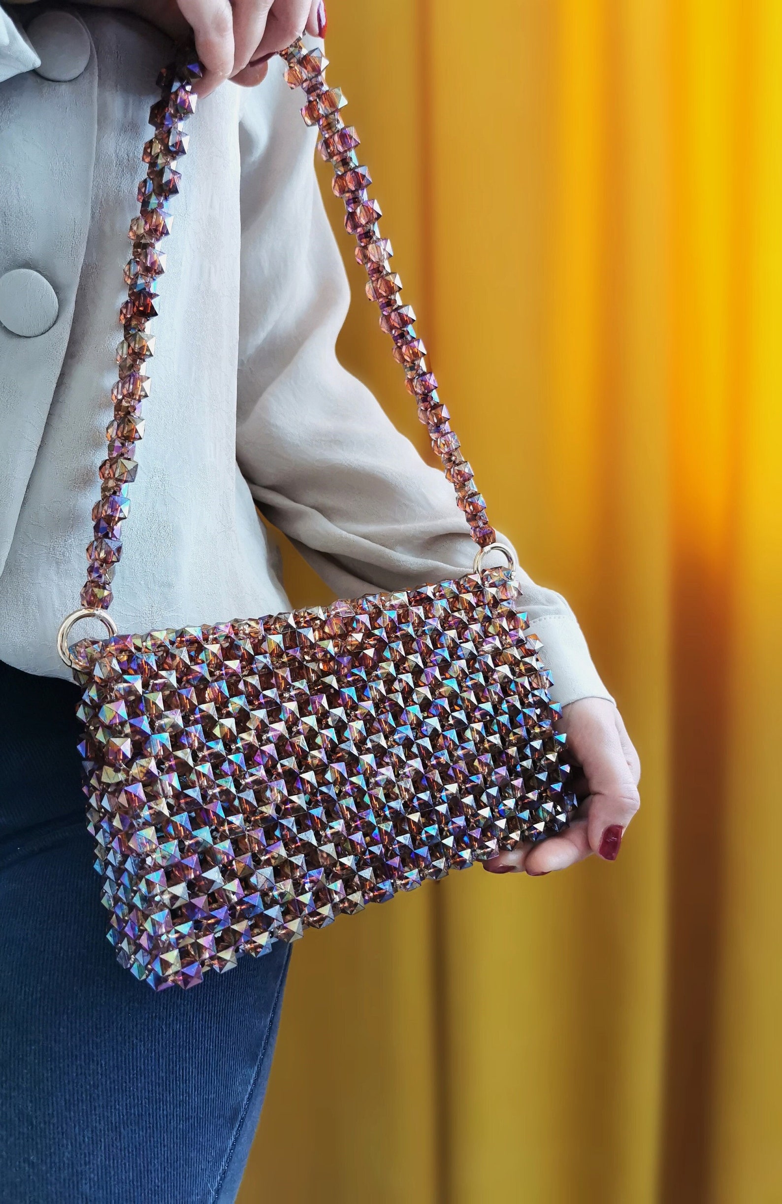 Crystal Galaxy Bead Bag Sparkling Bag, Crystal Purse, Diamond Bag ...