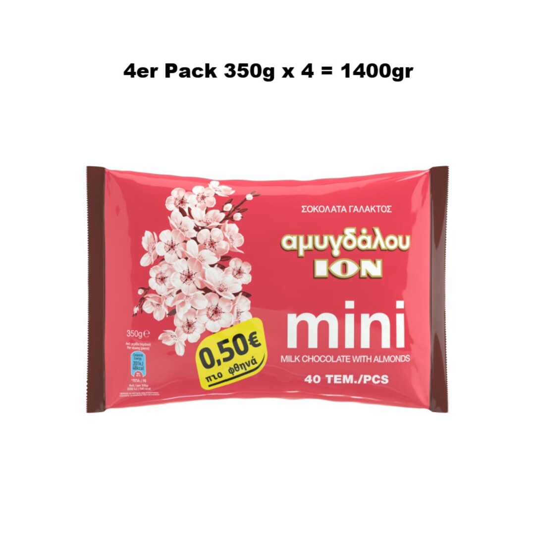 ION Mini Milk Chocolate With Almonds Bag 350g pack of 4 - Etsy