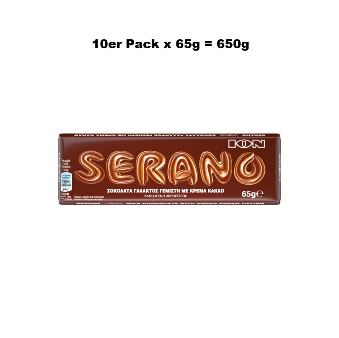 ION Serano Milk Chocolate Filled With Cocoa Cream 65g pack of - Etsy
