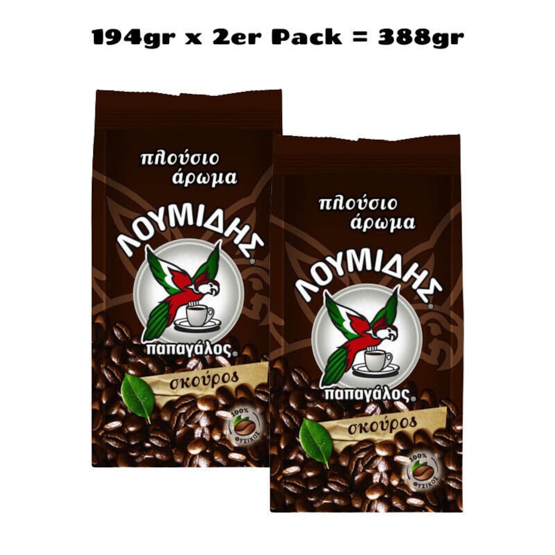 Loumidis Papagalos Greek Mocha Dark Coffee 194 Gr X Pack of 2 - Etsy