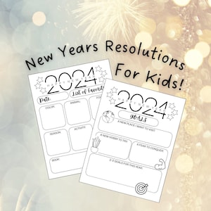 New Years Resolution Printable Activity for Kids, New Years Activity ...