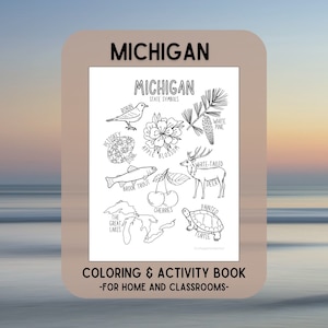 Michigan Activity, State Symbols, Geography of Michigan, Printable ...