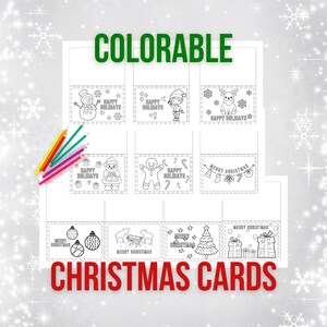 Christmas Cards for Kids Coloring 23 Printable Cards to Color Christmas ...