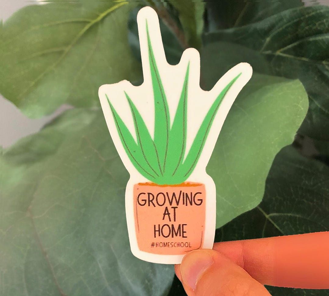 Homeschool Plant Vinyl Sticker, Growing at Home (1.9" X 3.2") - Etsy