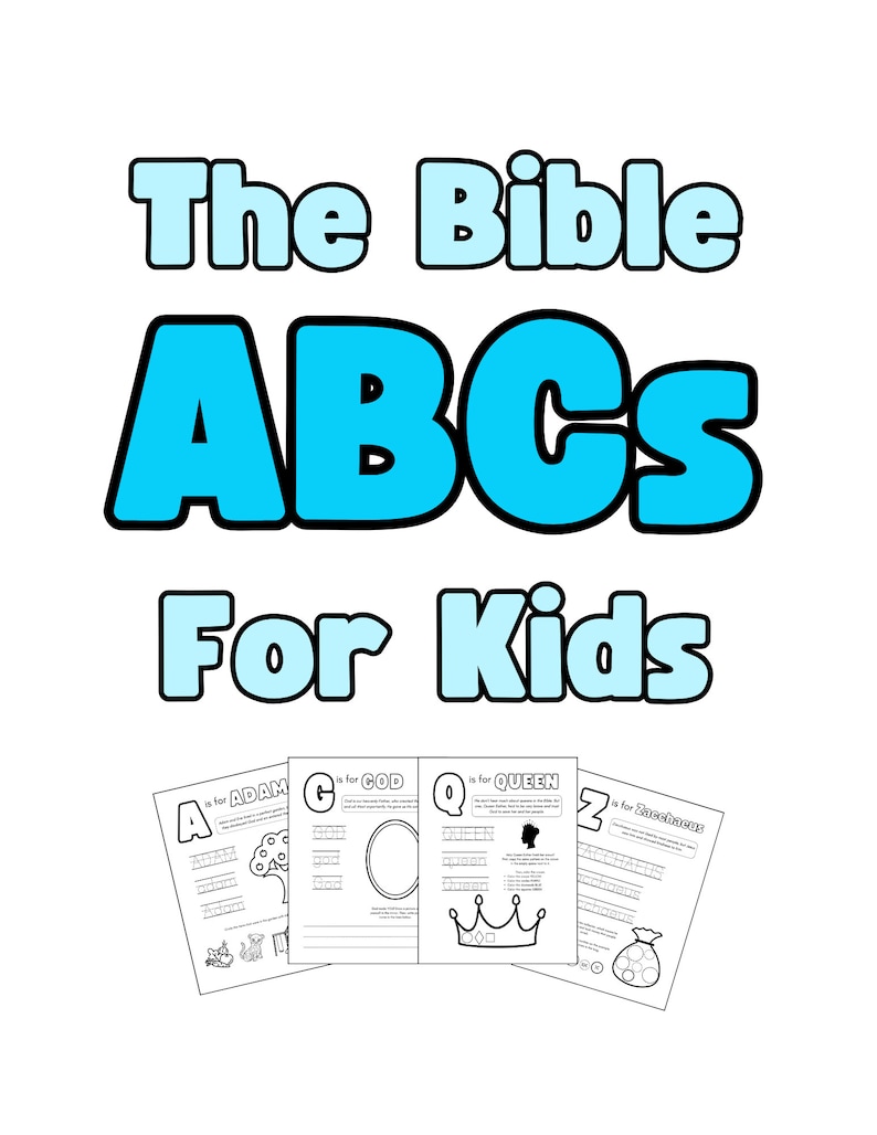 Bible Abcs Book for Kids Worksheets, Bible Activities, Coloring ...