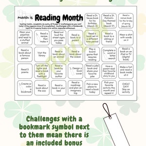 March is Reading Month Daily Challenges, Reading Log, Reading ...