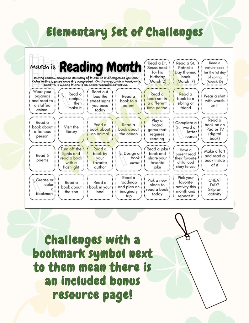 March is Reading Month Daily Challenges, Reading Log, Reading ...