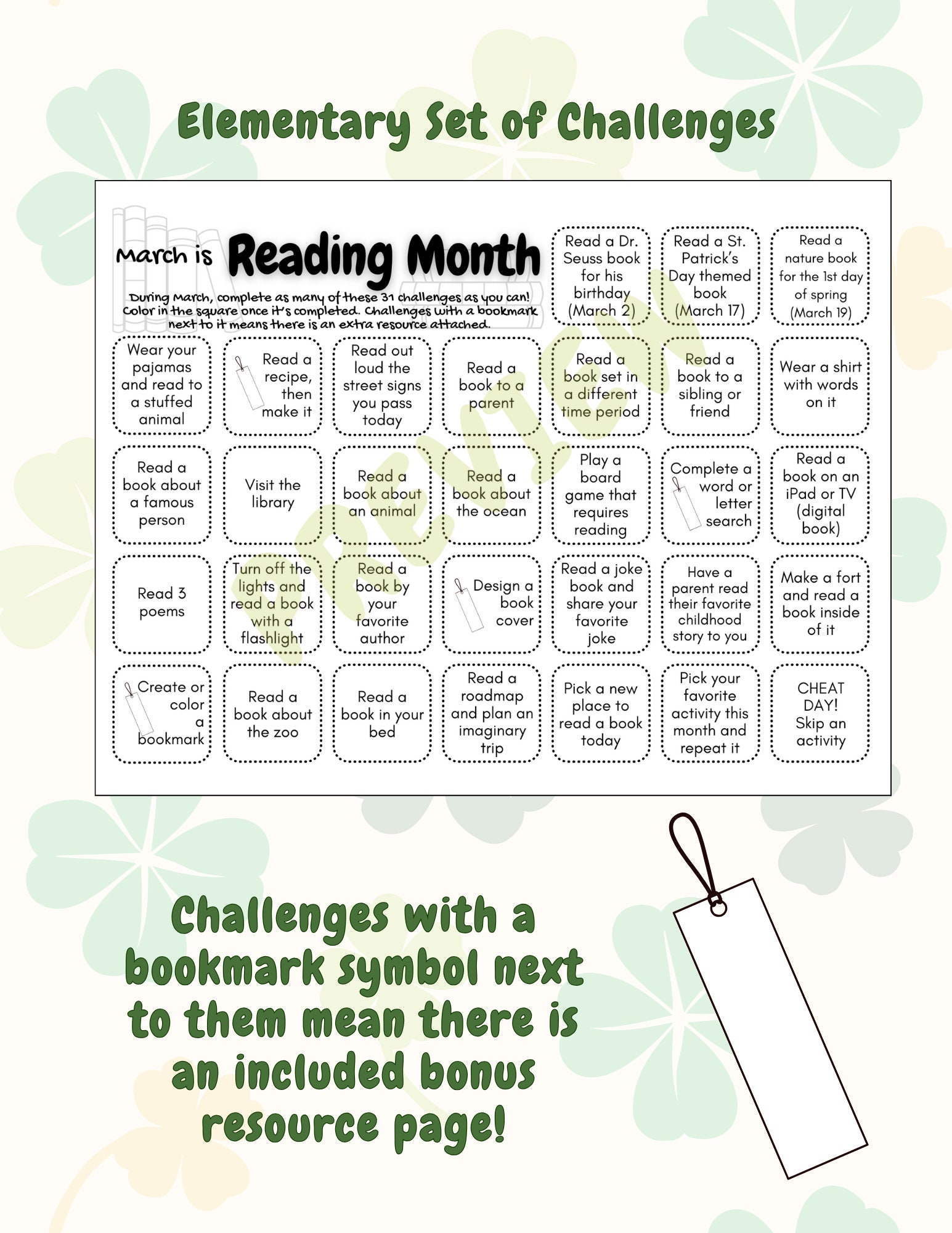 March is Reading Month Daily Challenges, Reading Log, Reading ...