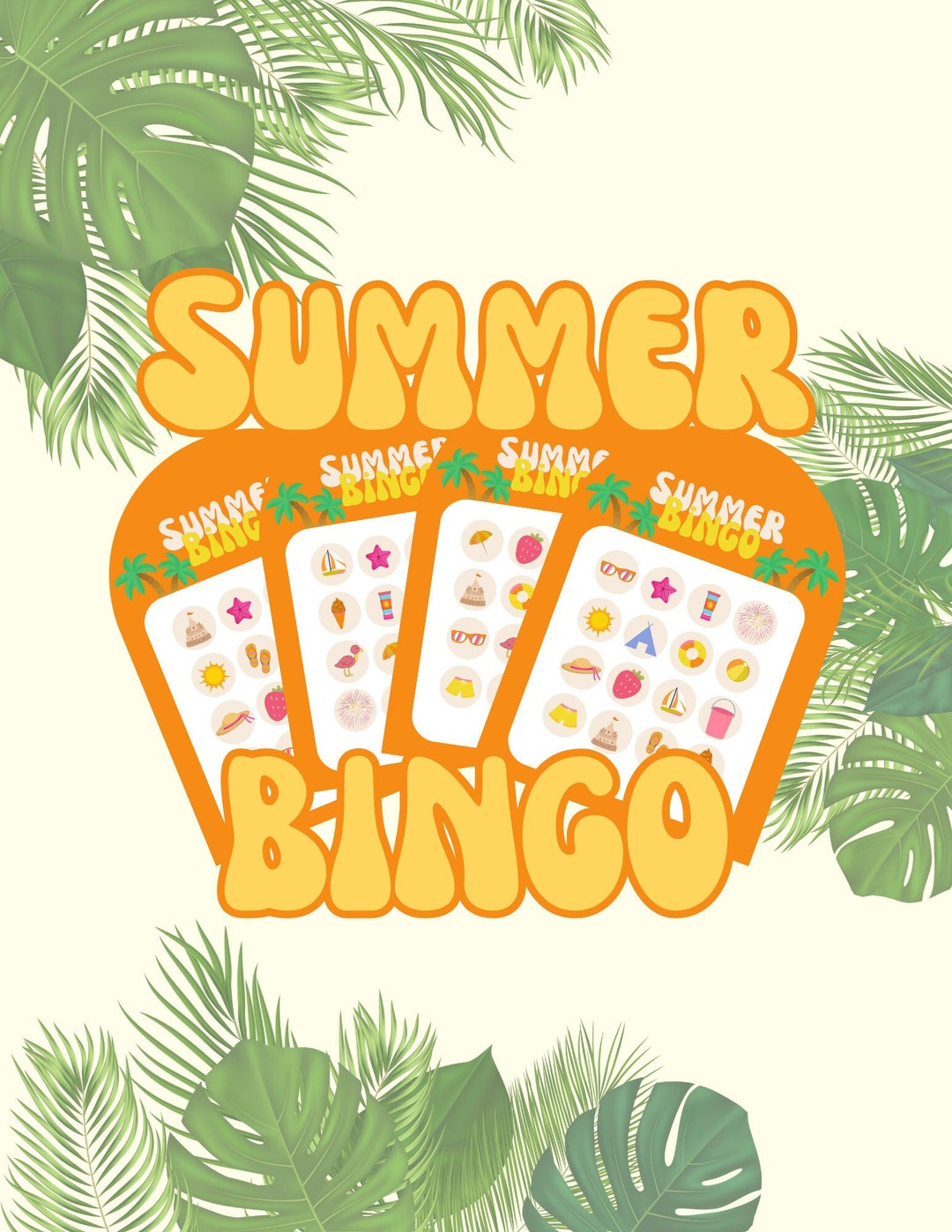 Summer Bingo Cards for Children, Classrooms, and Parties - Set of 12 ...