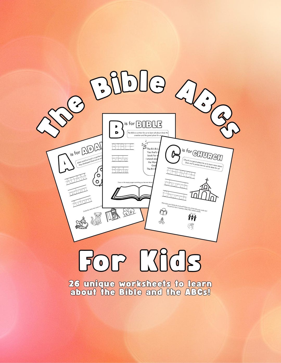 Bible Abcs Coloring Book: Kids' Sunday School Worksheets (digital ...