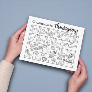 Countdown to Thanksgiving Kids Coloring Page, Printable, Worksheet ...