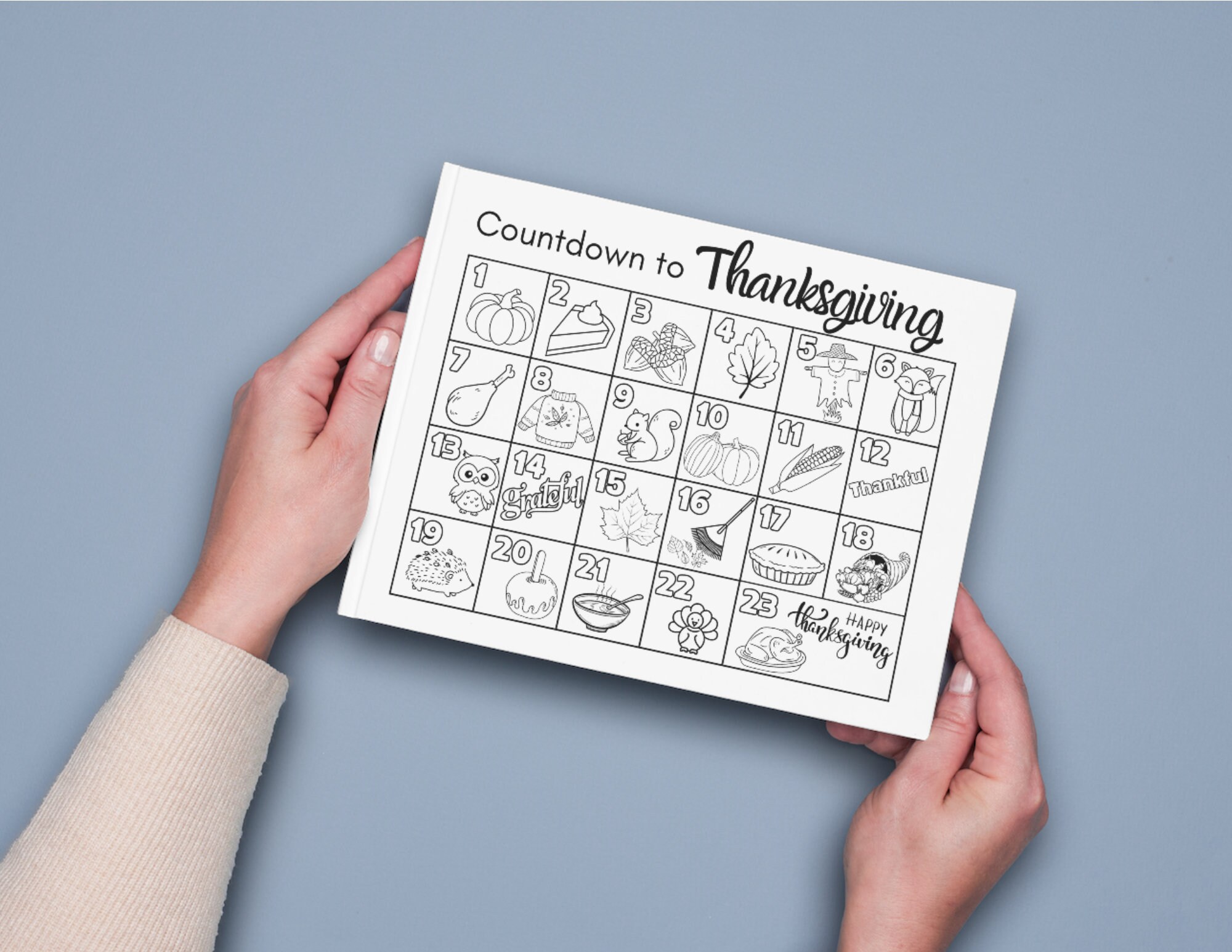 Countdown to Thanksgiving Kids Coloring Page, Printable, Worksheet ...