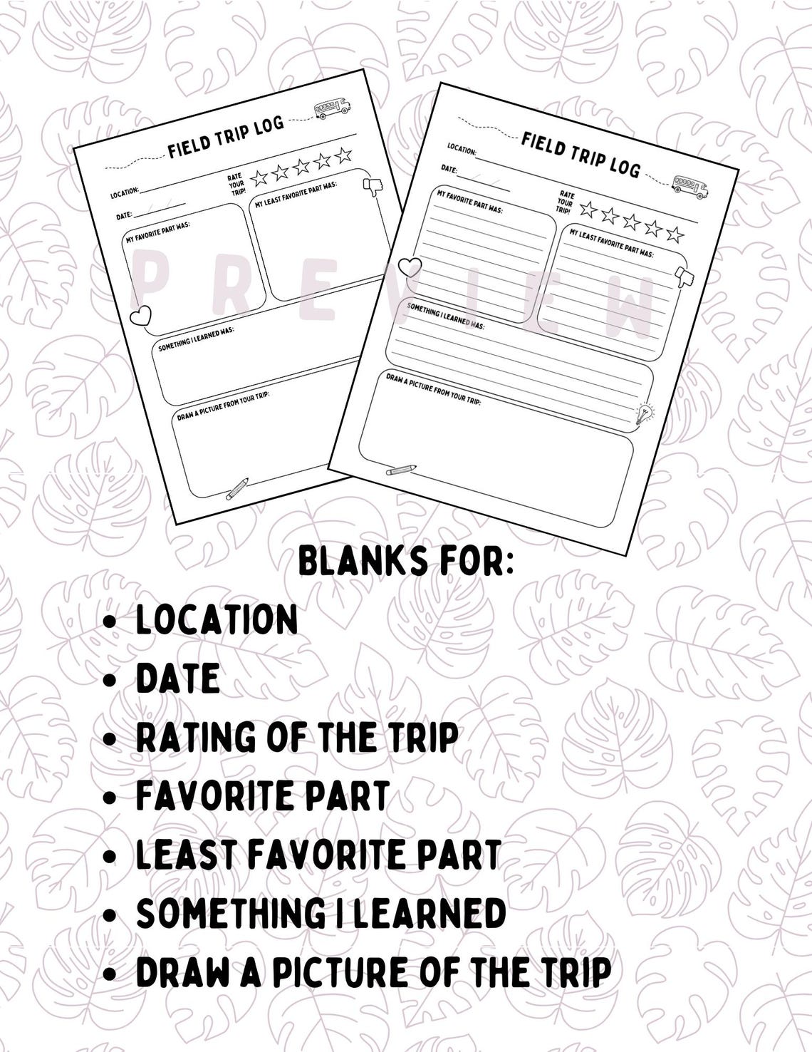 Field Trip Log, Field Trip Review, Summary, Homeschool Field Trip ...