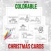 Christmas Cards for Kids Coloring 23 Printable Cards to Color Christmas ...