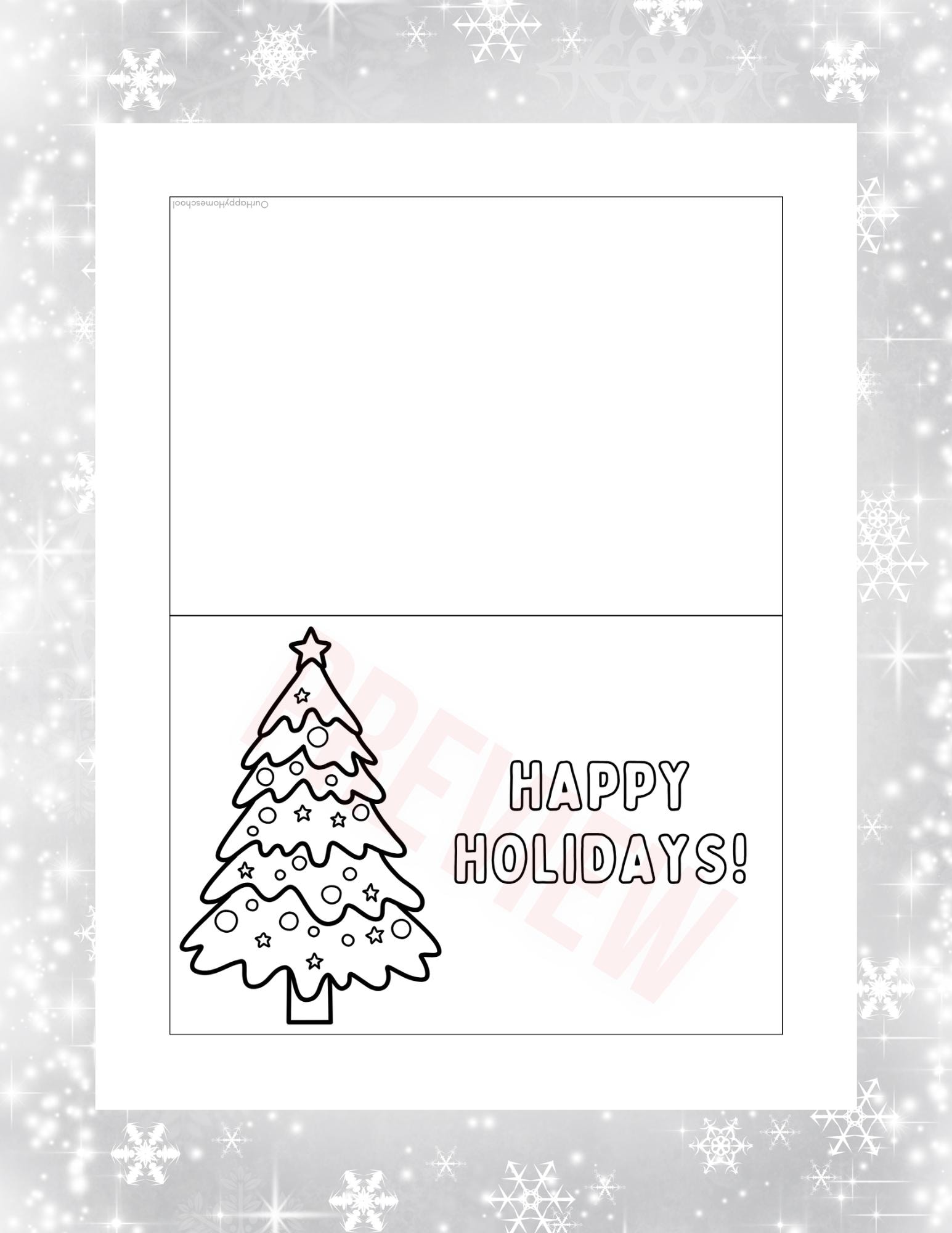 Christmas Cards for Kids Coloring 23 Printable Cards to Color Christmas ...