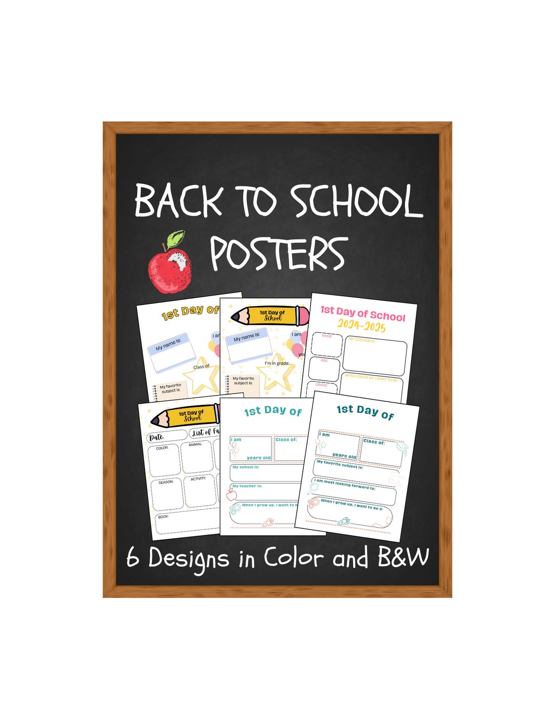 Back to School Posters, First Day of School Posters, First Day Signs ...