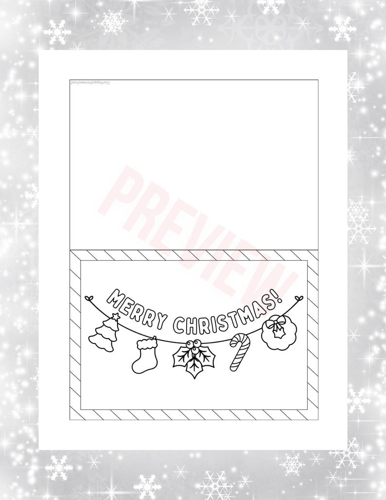 Christmas Cards for Kids Coloring 23 Printable Cards to Color Christmas ...