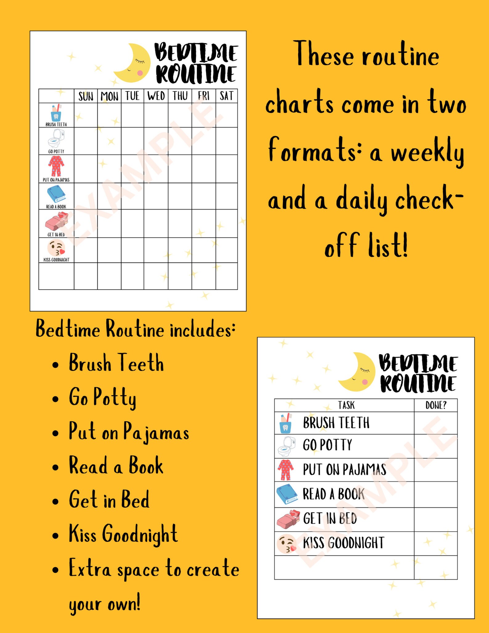 Morning and Bedtime Routine Cards, Schedule Cards, Printable Routine ...