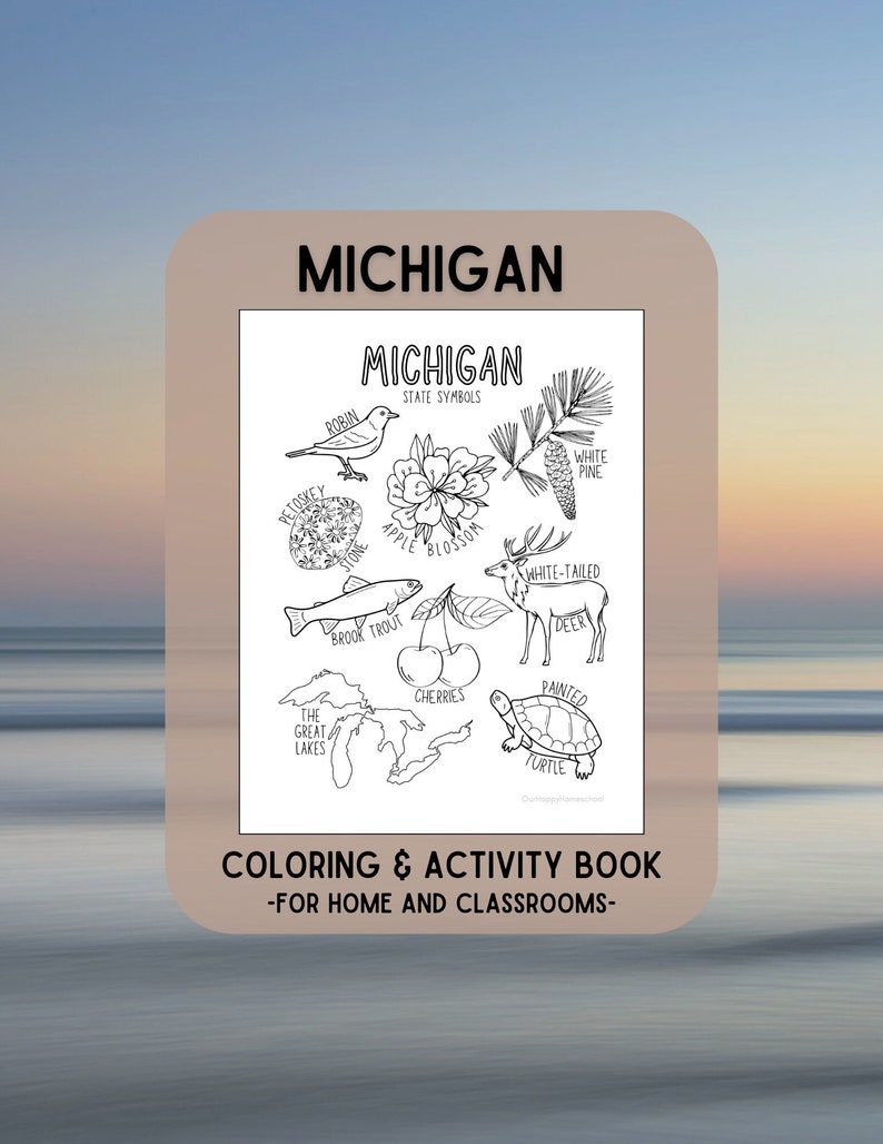 Michigan Activity, State Symbols, Geography of Michigan, Printable ...