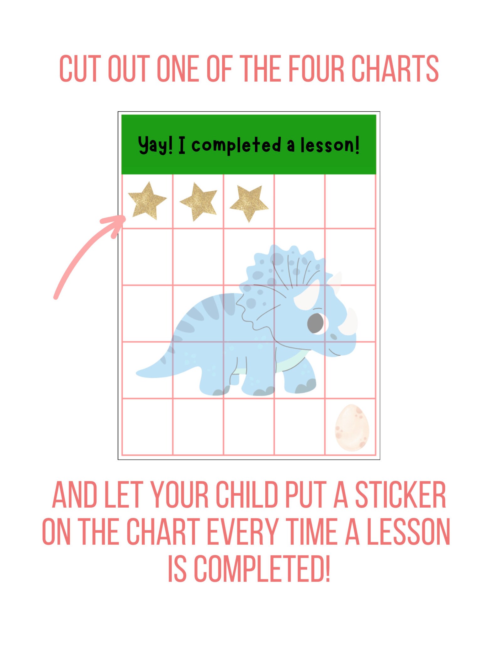 Kids Sticker Chart, Reward, Lesson Completion Chart for Homeschool ...
