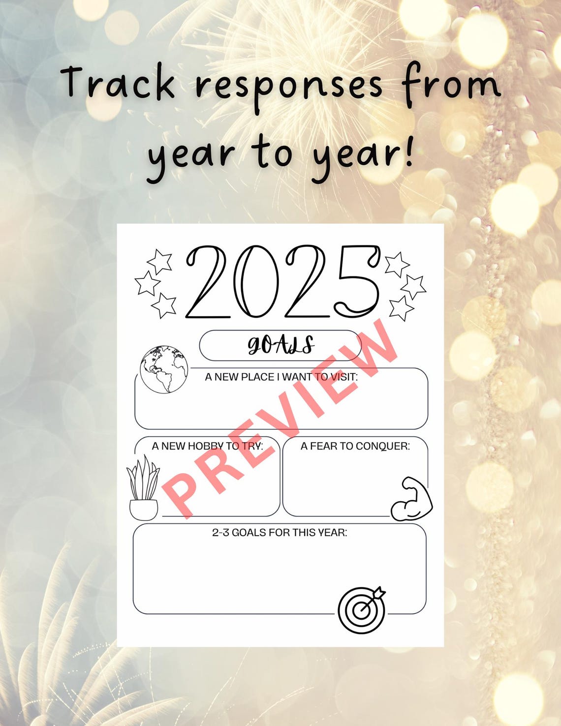 New Years Resolution Printable Activity for Kids, New Years Activity ...