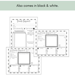 Book Report Worksheet, 3 Styles, Reading Report, Book Review, Printable ...